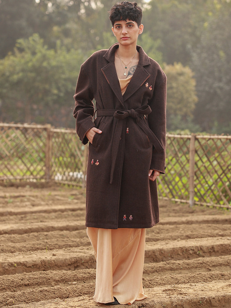 Willow Brown Overcoat | Womens Wool Trench Coat | Doodlage | IKKIVI