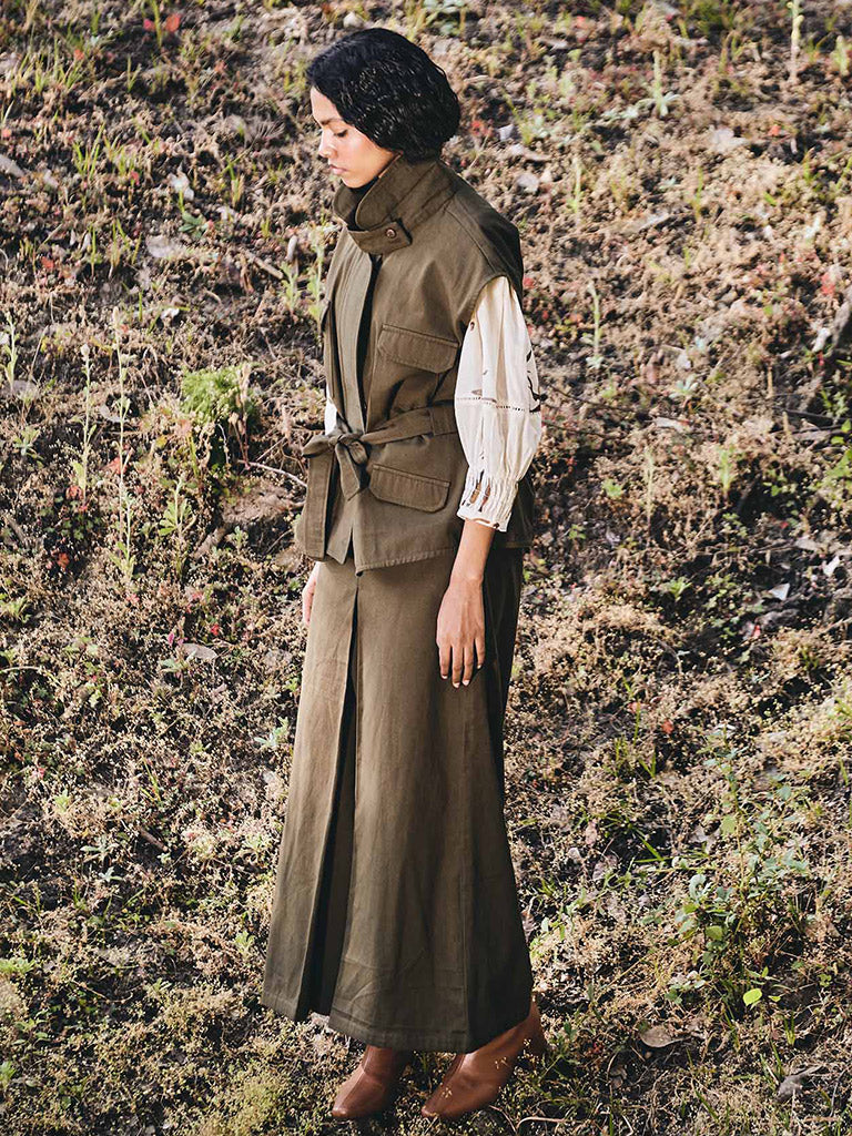 Forest Canopy Pants | Womens Twill Green Pants | Khara Kapas | IKKIVI