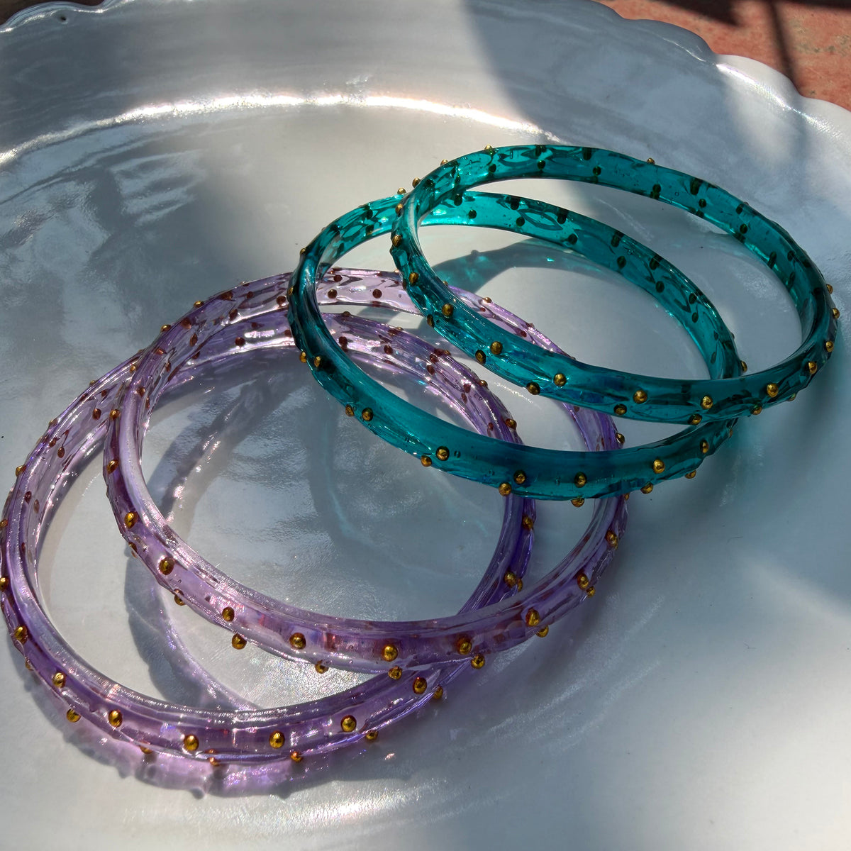 Arm Candy Lavender & Blue Bangle Set | Womens Bracelets | IKKIVI
