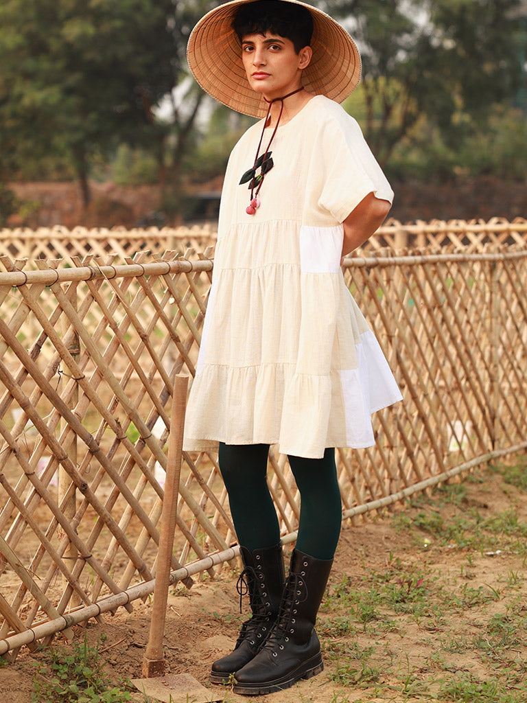 Arlene White Dress | Womens Tiered Mini Dress | Doodlage | IKKIVI